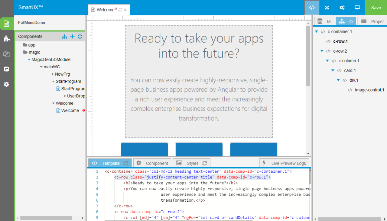 Application Templates and Widgets – SmartUX