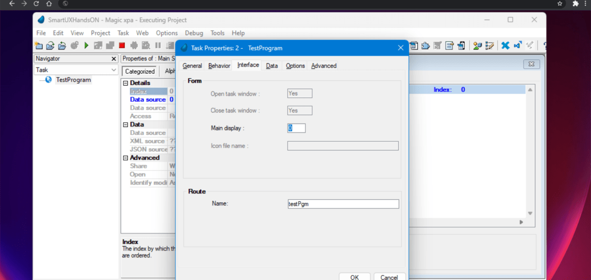Test Program to elaborate Route and Build Sidebar Menu in Magic xpa ...
